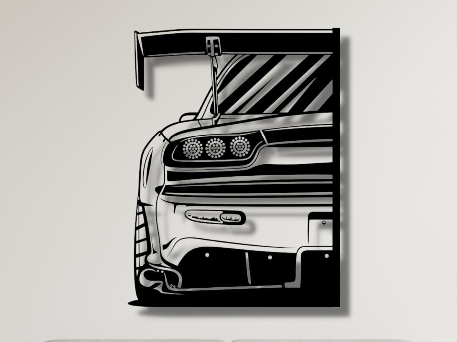 Mazda RX7 FD3 Detailed Silhouette Metal Wall Art,car ,wall Art,custom ...
