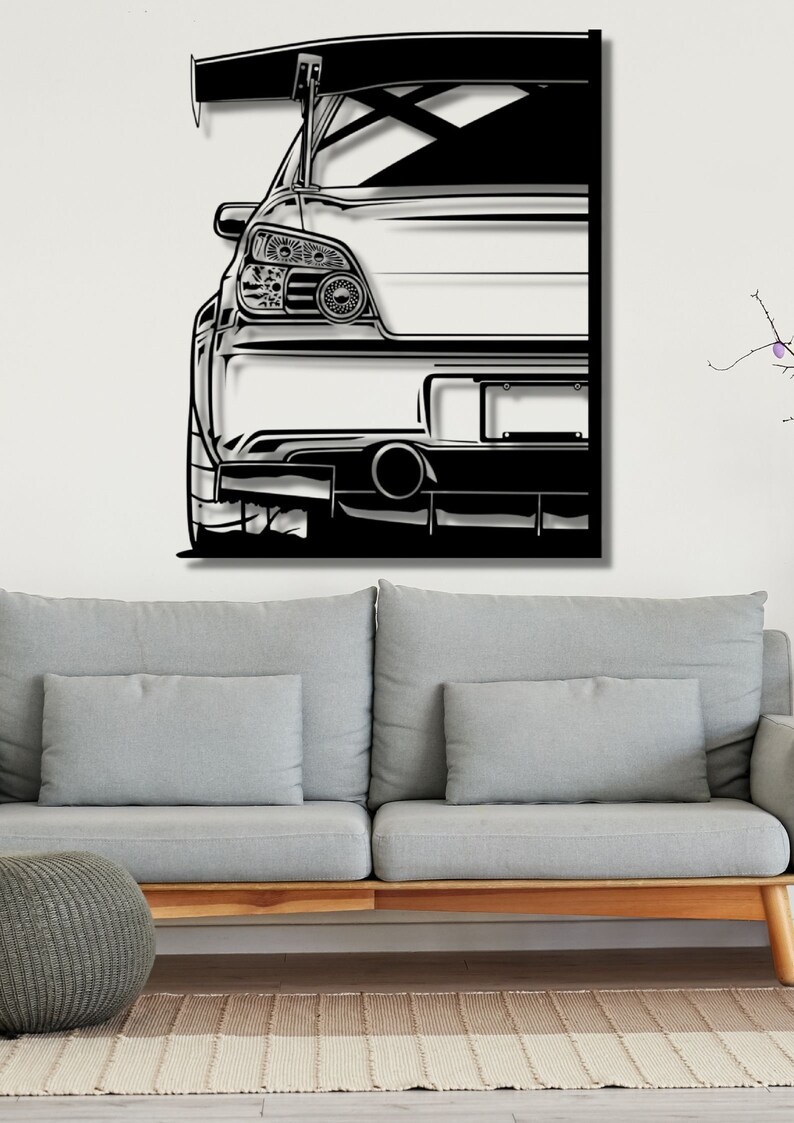 Subaru WRX STI Detailed Silhouette Metal Wall Artcar wall - Etsy