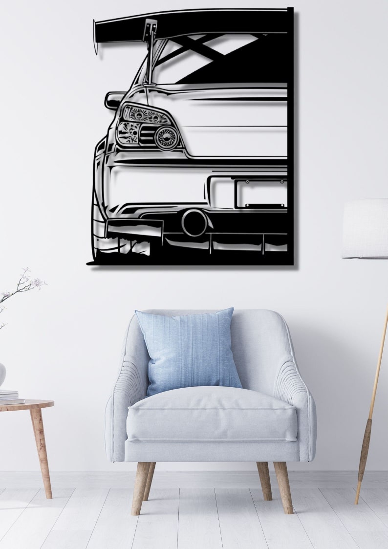 Subaru WRX STI Detailed Silhouette Metal Wall Artcar wall - Etsy