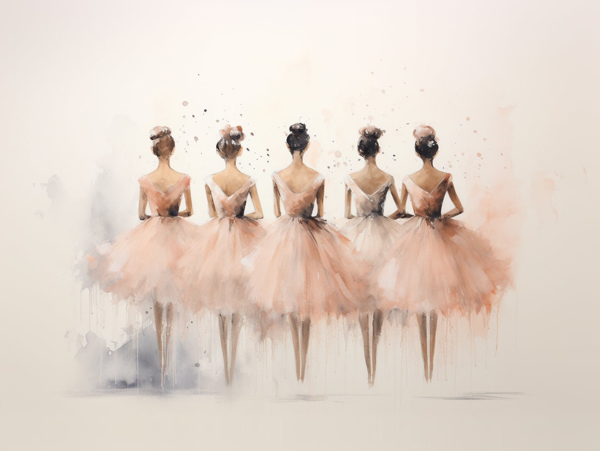 Ballerina Wall Art Print Pale Watercolor Ballet Dancer Print - Etsy