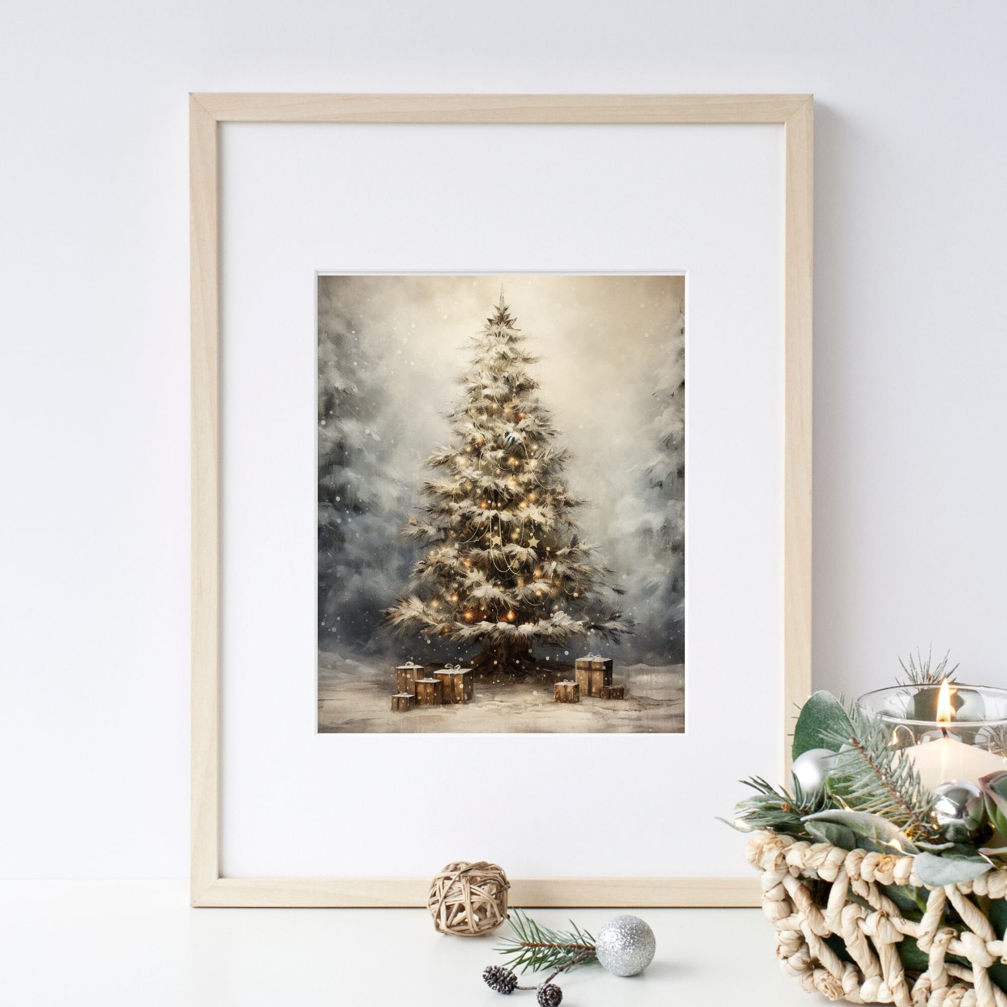 PRINTABLE Christmas Tree Wall Art Christmas Tree Painting - Etsy