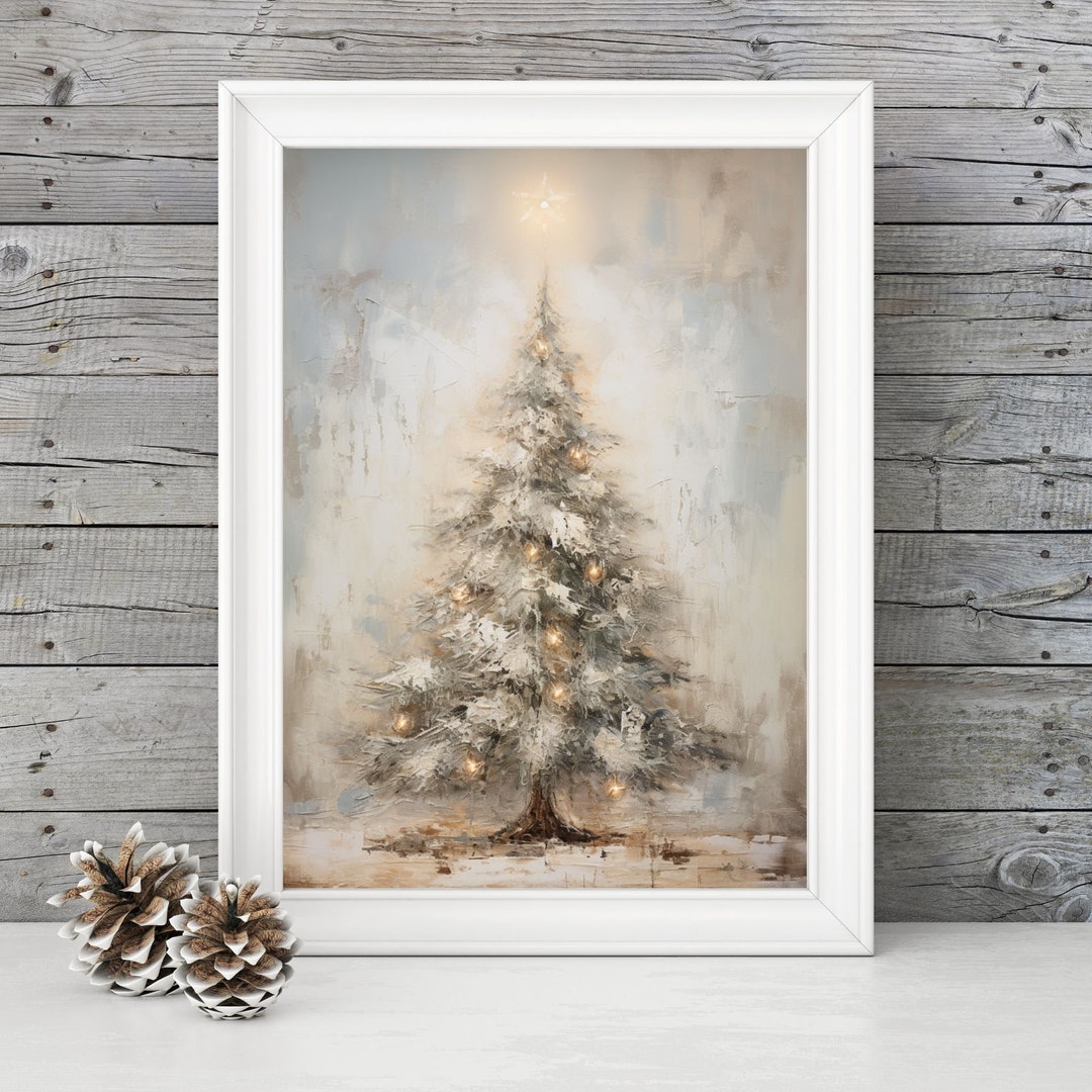 PRINTABLE Christmas Tree Wall Art, Christmas Tree Painting Digital ...