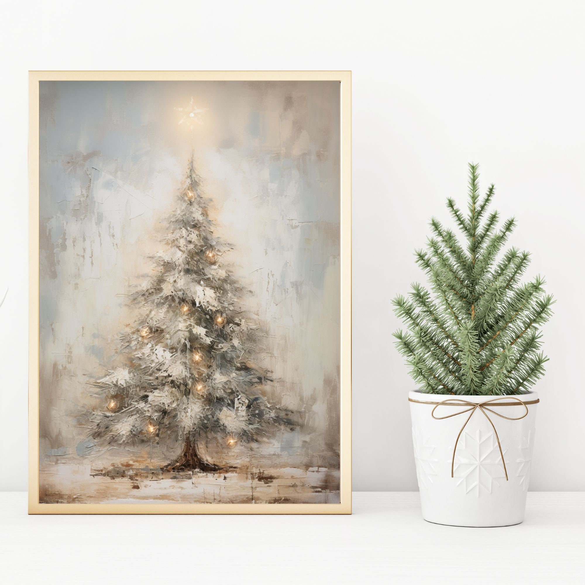 PRINTABLE Christmas Tree Wall Art, Christmas Tree Painting Digital ...