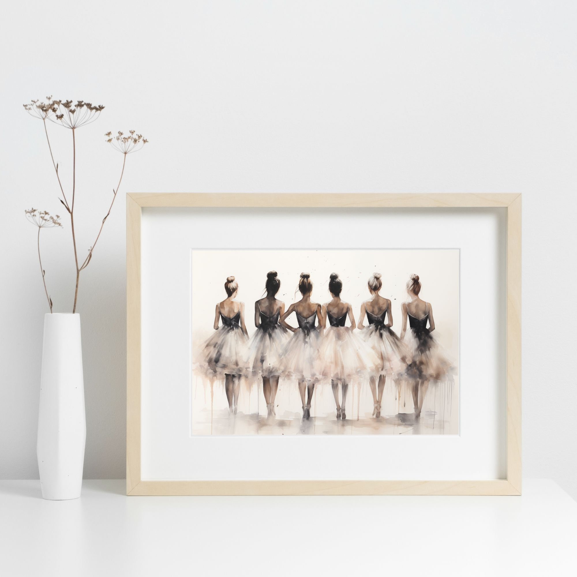 PRINTABLE Ballerina Wall Art, Pale Watercolor Ballet Dancer Print ...