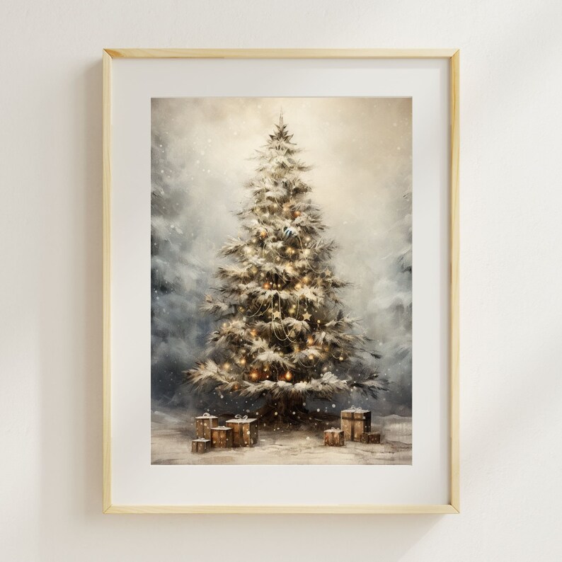 PRINTABLE Christmas Tree Wall Art Christmas Tree Painting - Etsy