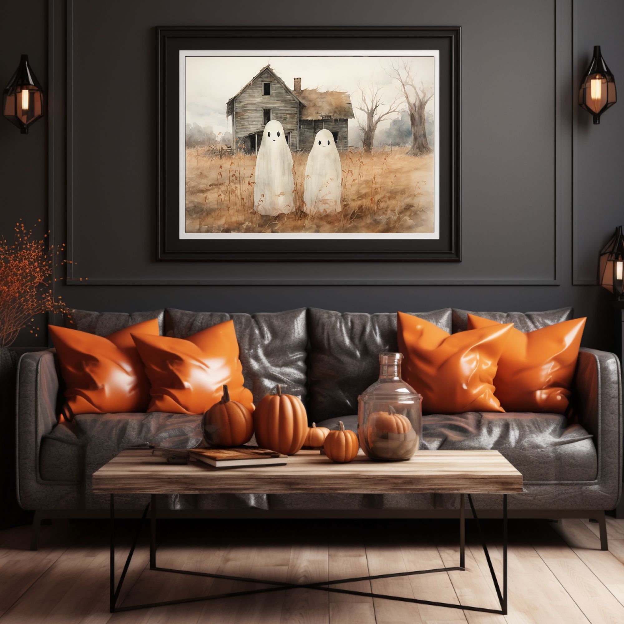 PRINTABLE Ghosts Halloween Wall Art, Halloween Decor, Cute Ghosts in ...