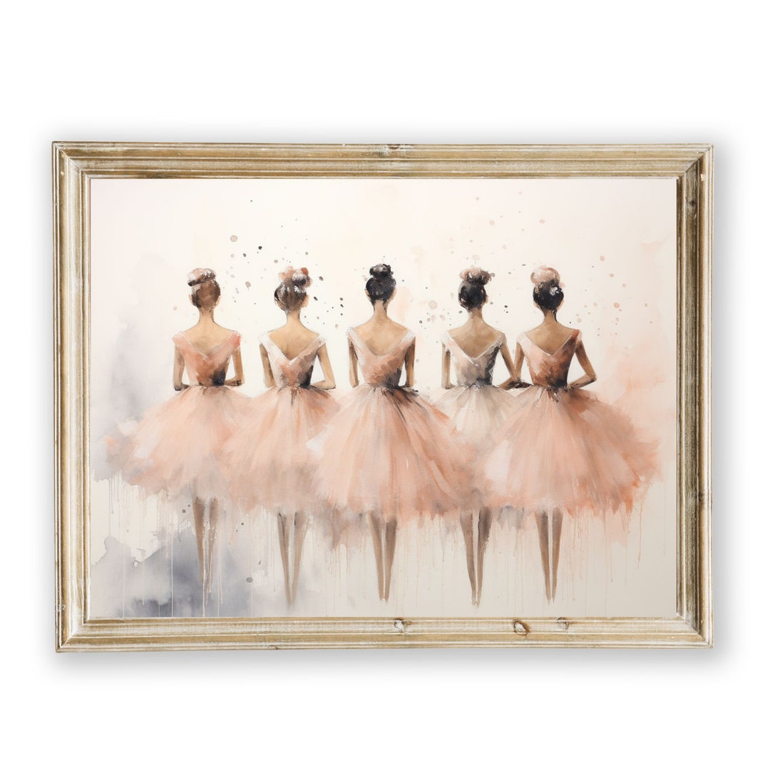 Ballerina Wall Art Print, Pale Watercolor Ballet Dancer Print, Ballet ...