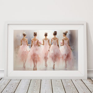Ballerina Wall Art Print, Pale Watercolor Ballet Dancer Print, Ballet ...