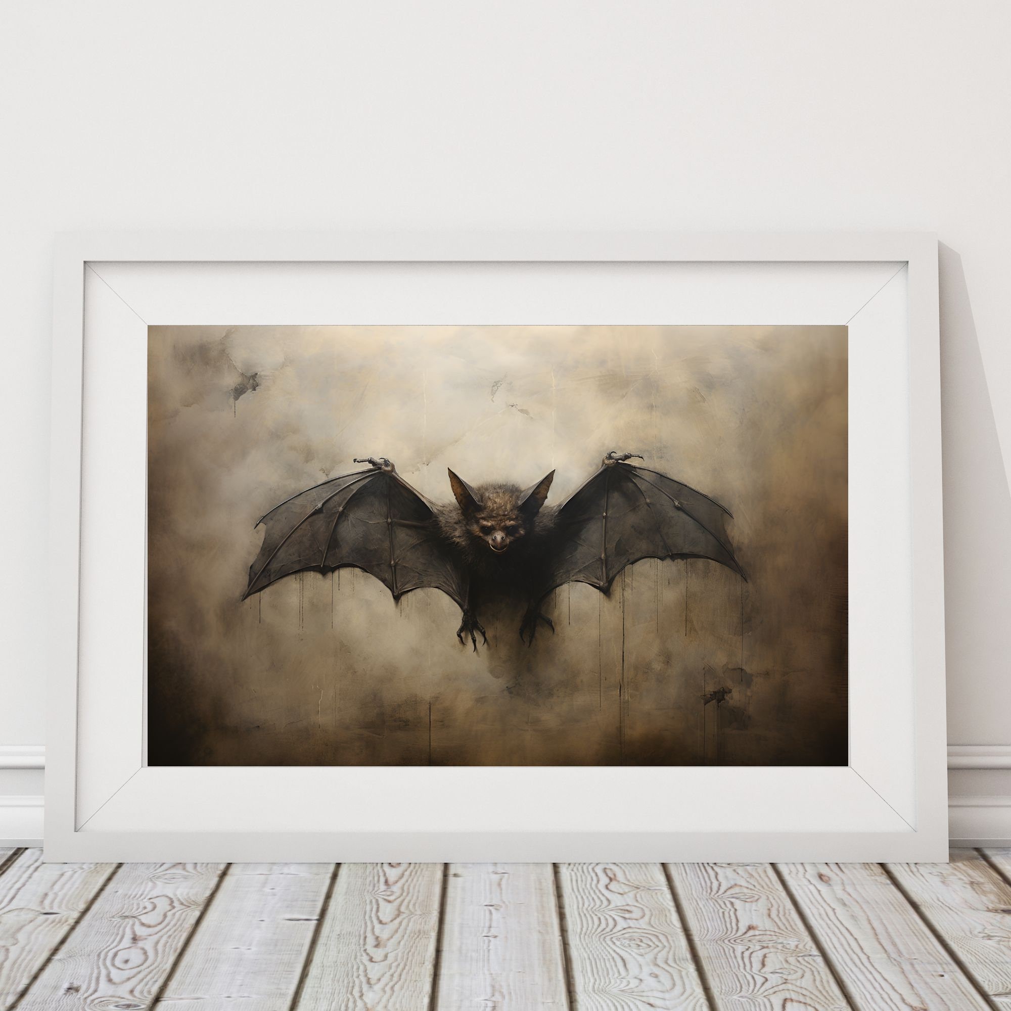 PRINTABLE Halloween Bat Wall Art, Halloween Art Print, Bat Art, Gothic ...