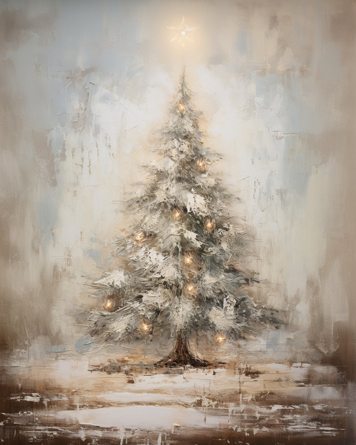 PRINTABLE Christmas Tree Wall Art, Christmas Tree Painting Digital ...