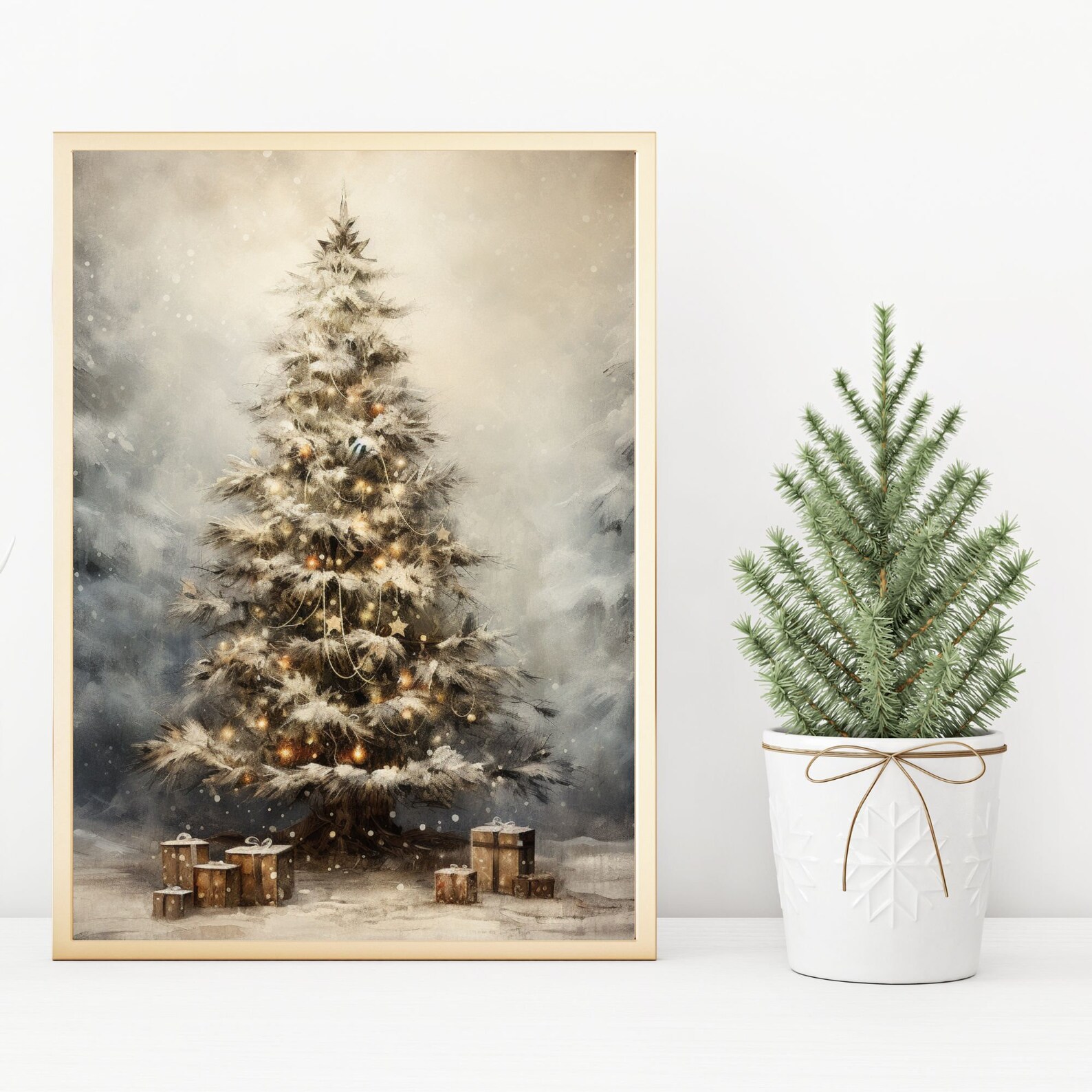 PRINTABLE Christmas Tree Wall Art Christmas Tree Painting - Etsy