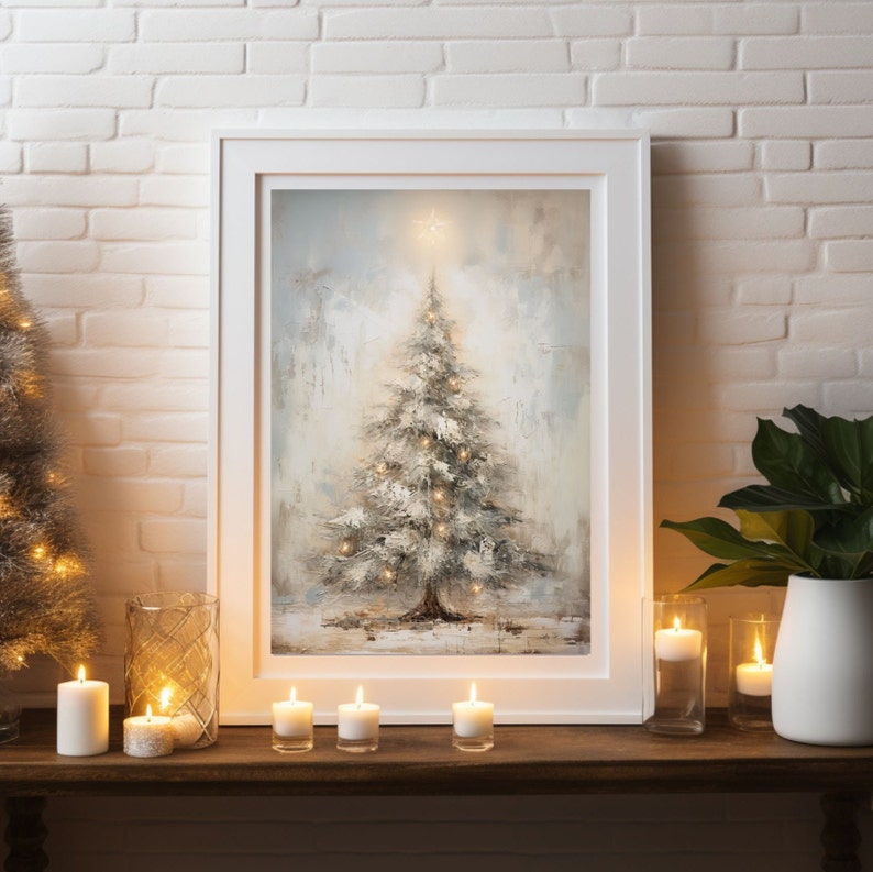 PRINTABLE Christmas Tree Wall Art, Christmas Tree Painting Digital ...