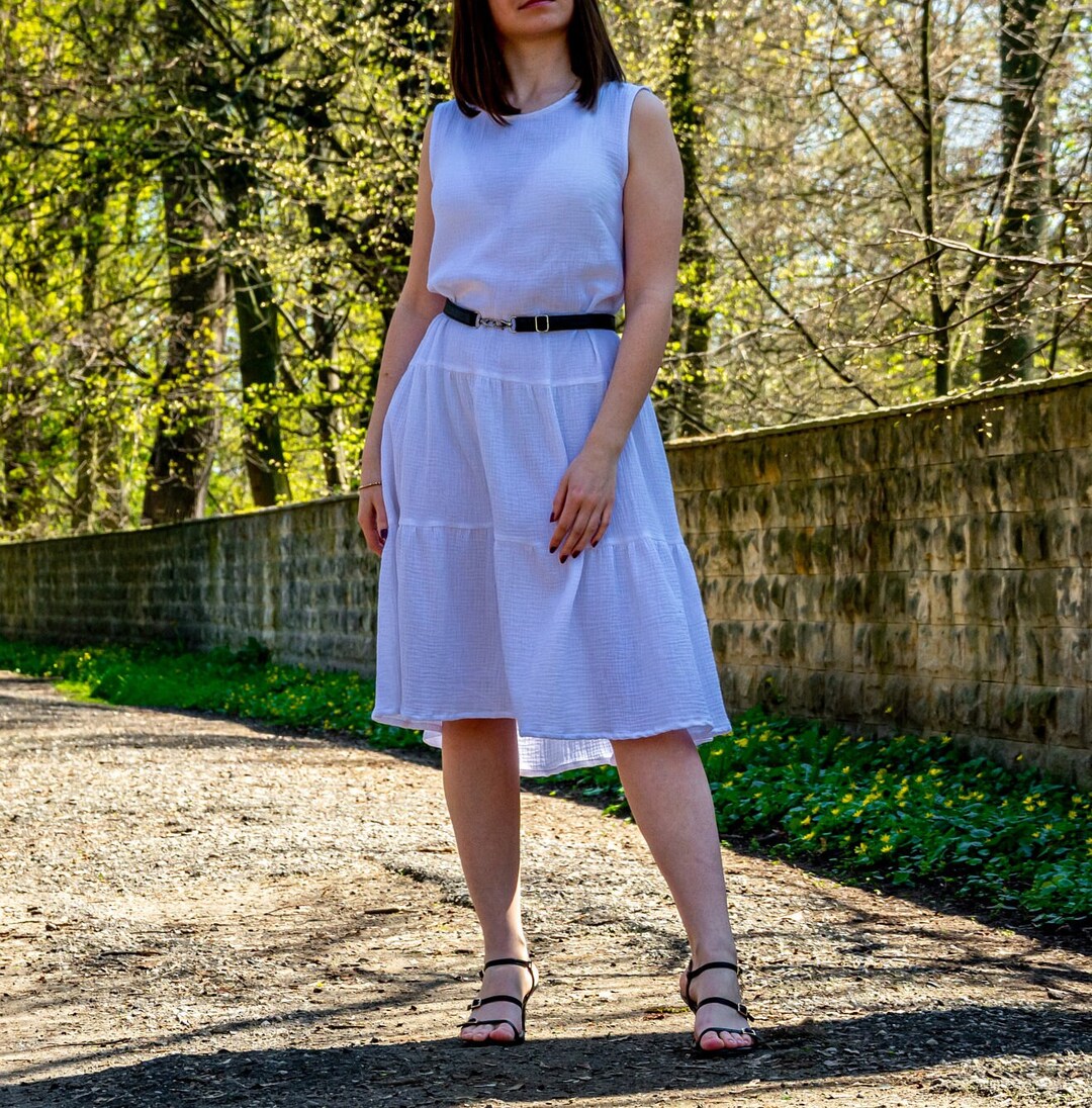 Natural Boho 100% Cotton Dress / Muslin Double Gauze / White Dress ...