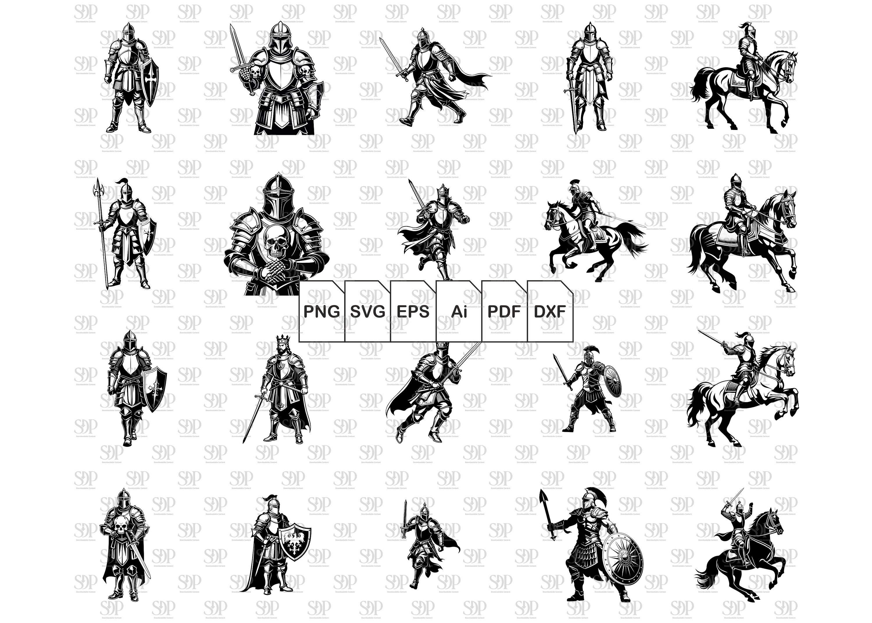 80 Medieval Knight SVG BUNDLE, Svg Vector File, Knight Cricut, Vector ...