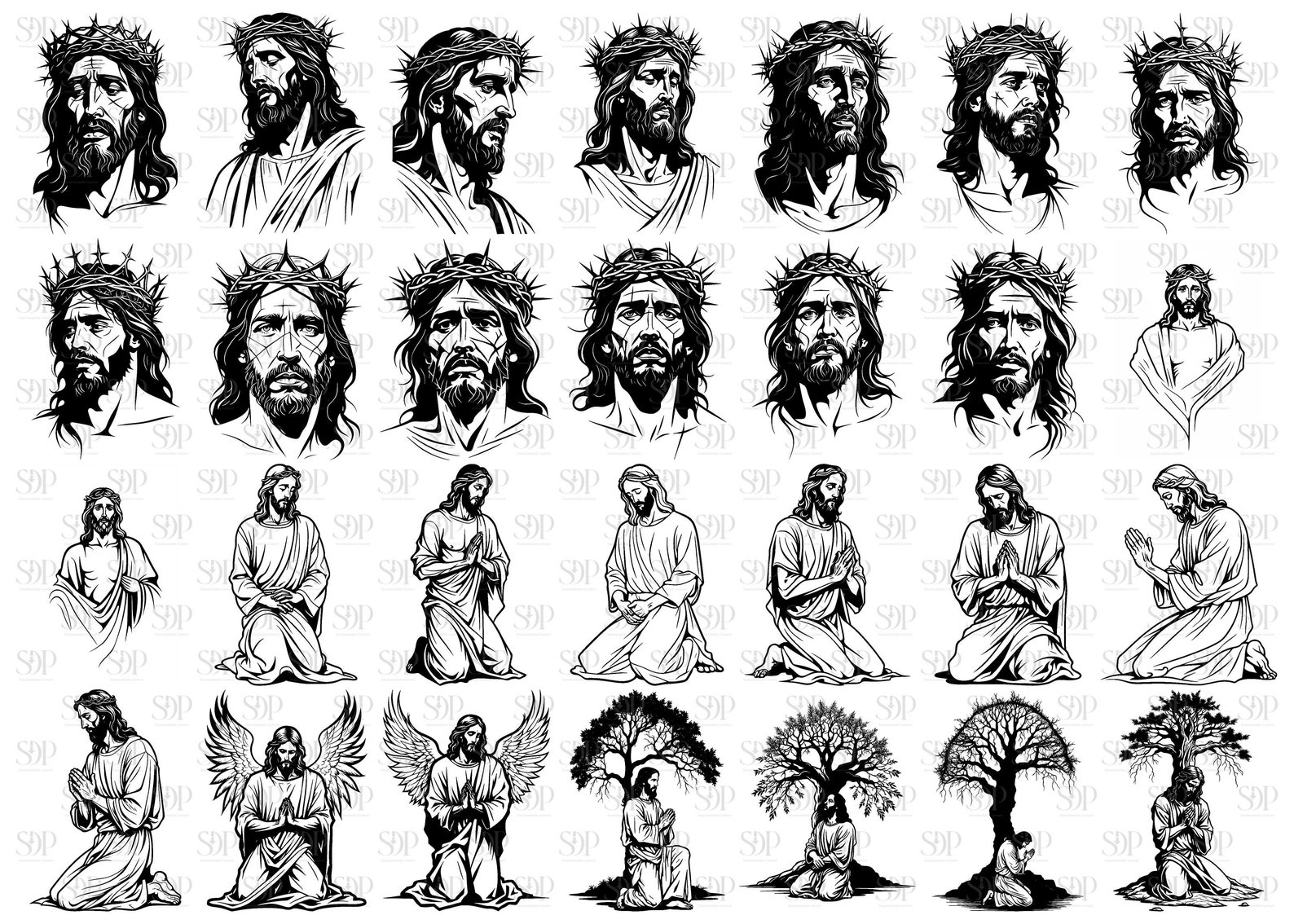 97 Jesus Svg,jesus Svg Bundle,jesus Svg File,jesus Png,jesus Vector ...