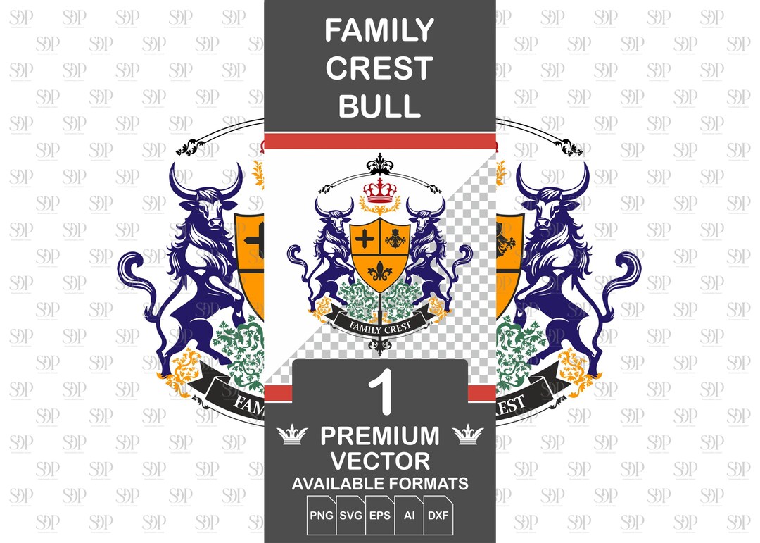 Family Crest Bull SVG Bundle,coat of Arms Svg,heraldic Cricut,family ...
