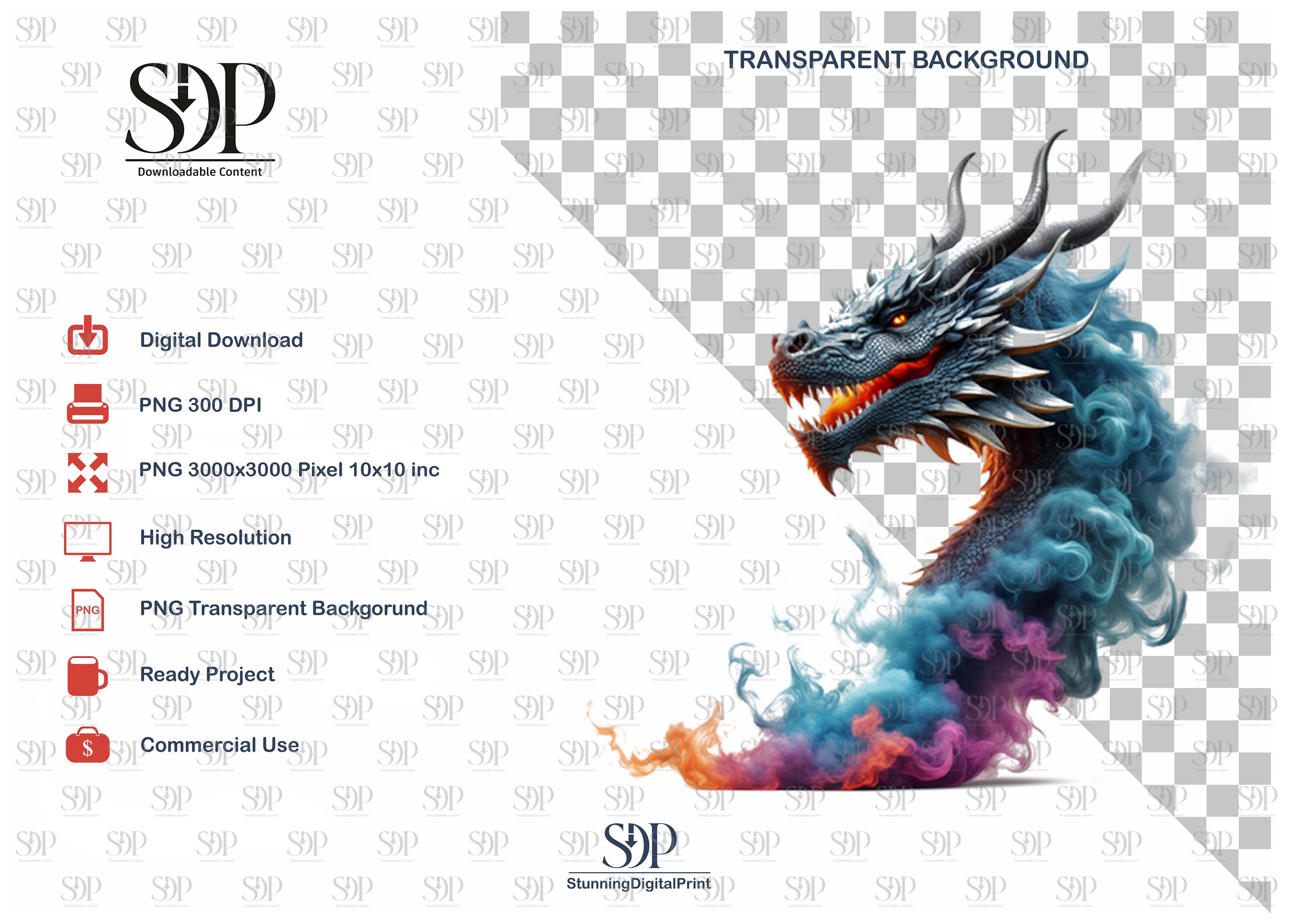 24 Dragon Png Bundle,dragon High Quality Png,vibrant Smoke Colors,smoke ...