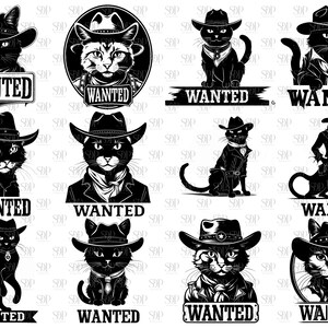 60 Cowboy Cat Svg,cat Svg Bundle,vintage Cat Vector,western Svg,cat ...