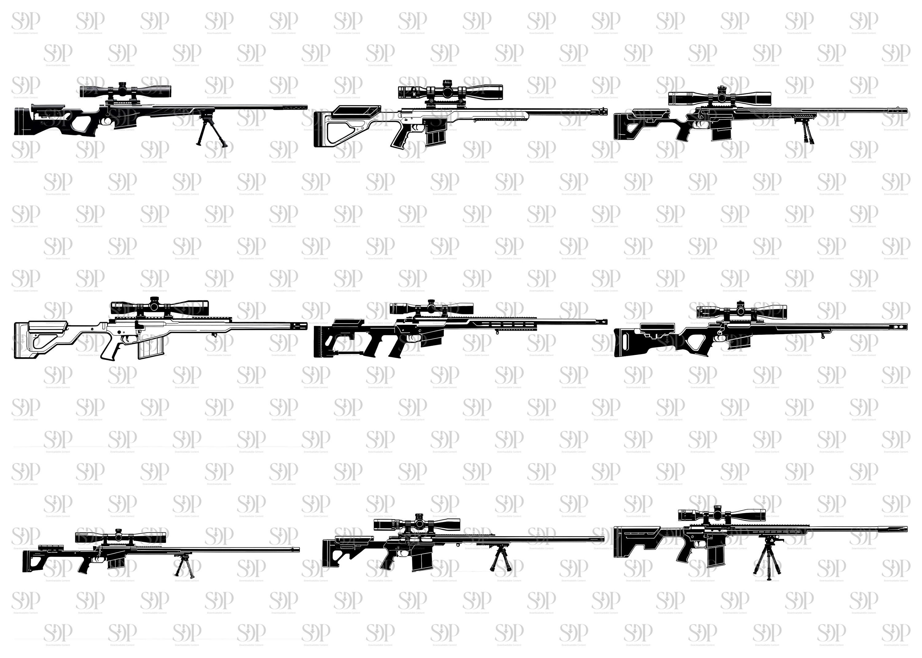 90 Sniper Rifle SVG, BUNDLE Vector File, Rifle Svg, Sniper Gun Clipart ...