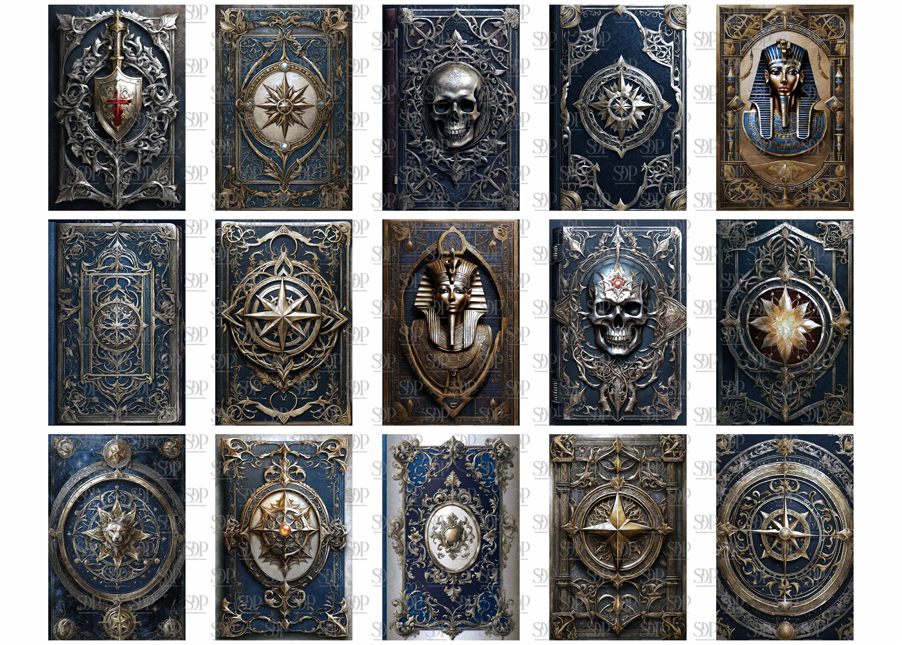 130 Magic Book Cover Clipart: Fantasy Witchcraft PNG Bundle (digital ...