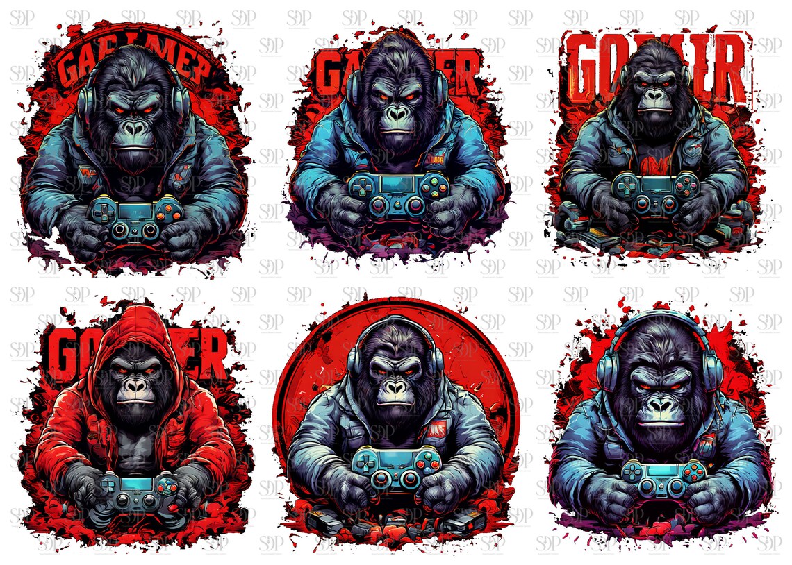 24 Gamer Gorilla Png Bundle,high Quality Png, Gamer Transparent Png ...