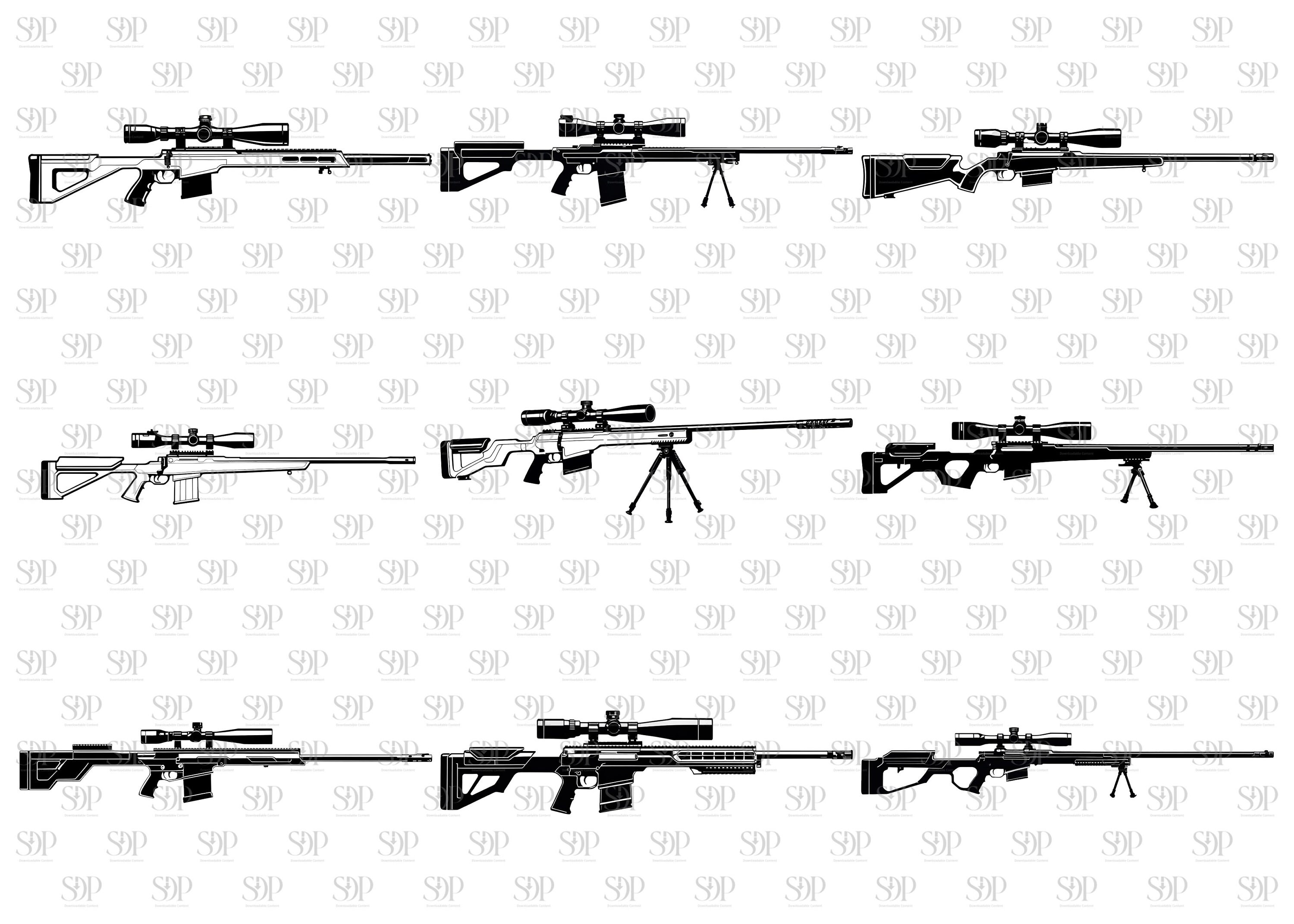 90 Sniper Rifle SVG, BUNDLE Vector File, Rifle Svg, Sniper Gun Clipart ...
