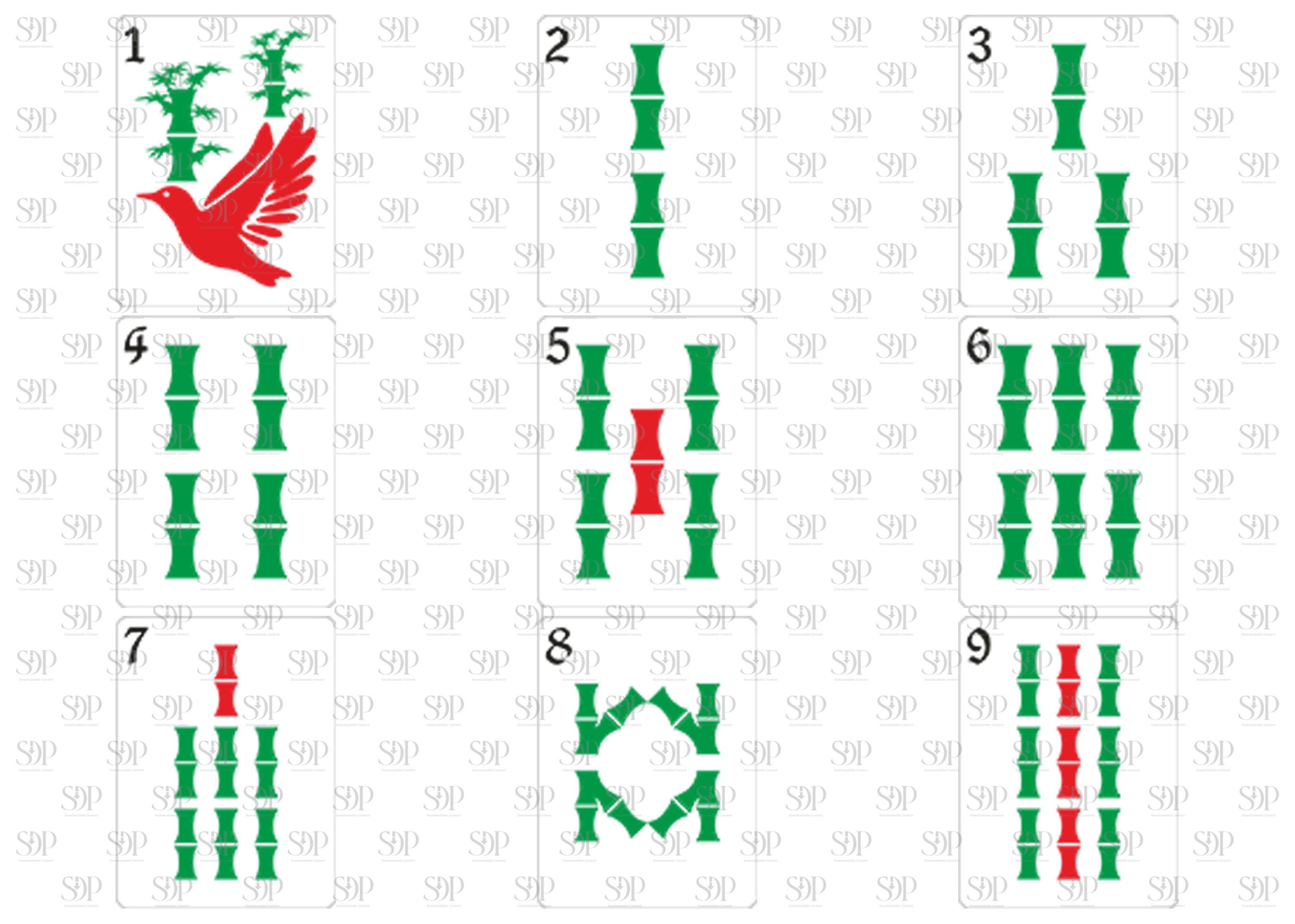 Mahjong Tiles SVG Clipart Bundle, Hand-drawn Vector Set (digital ...