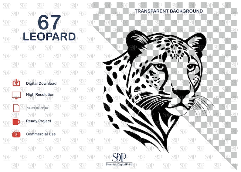 67 Leopard SVG BUNDLE, Leopard Vector, Leopard Cricut, Animal Svg ...
