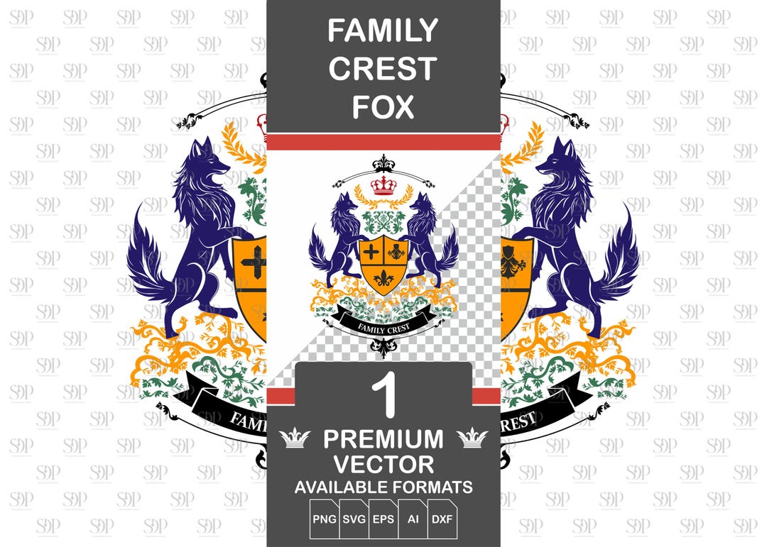 Fox Family Crest SVG Bundle: Heraldic Coat of Arms (commercial Use) - Etsy