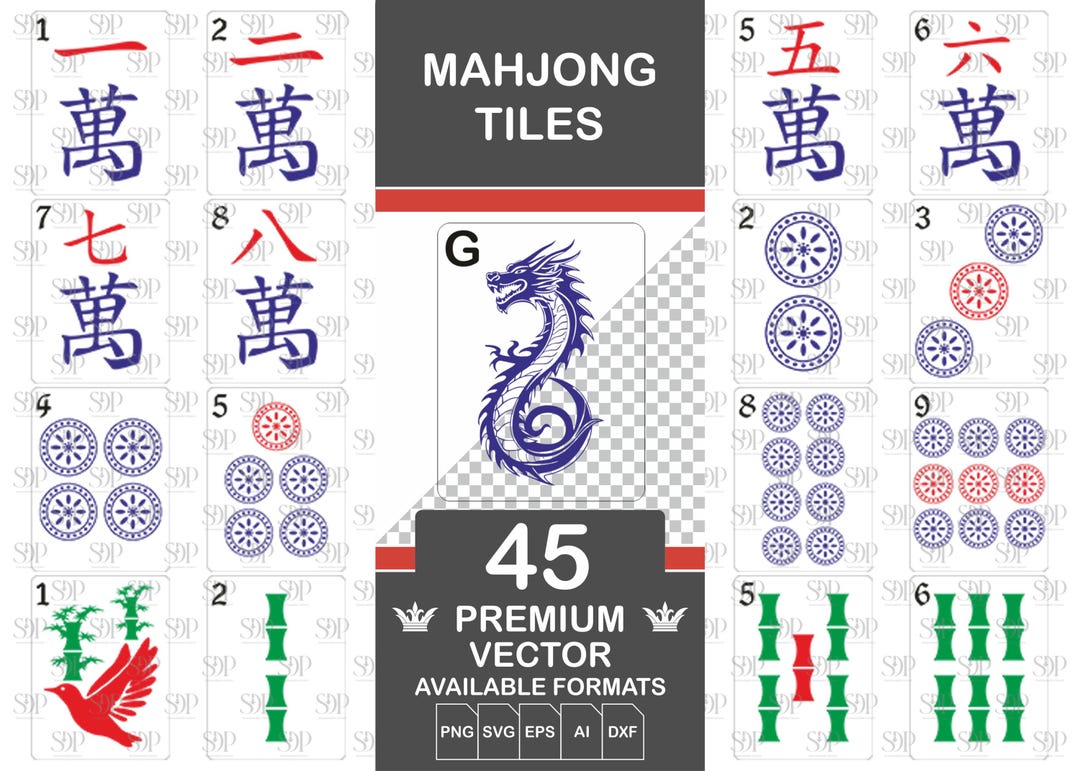 Mahjong Svg, Mahjong Svg Bundle, Mahjong Pattern, Full Mahjong Set ...