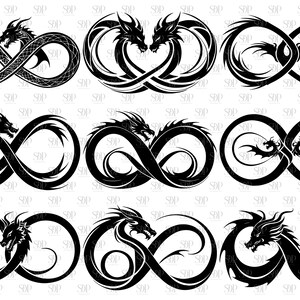 70 Dragon, Infinity SVG BUNDLE, Vector File, Dragon Cricut, Vector ...