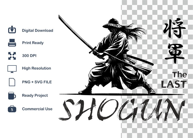 Samurai Shogun SVG, PNG Clipart, Warrior Art (digital Download) - Etsy