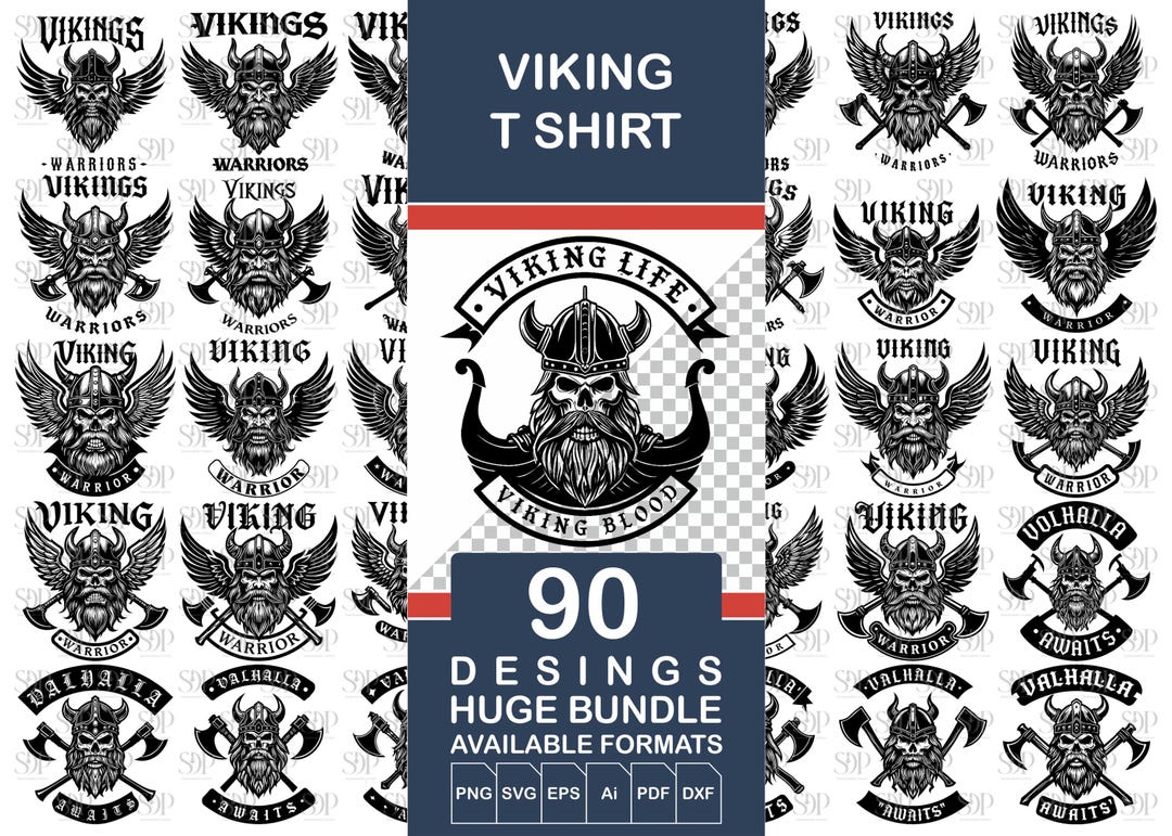 Viking SVG Bundle, 90 Designs, Clipart, Silhouette (digital Download ...