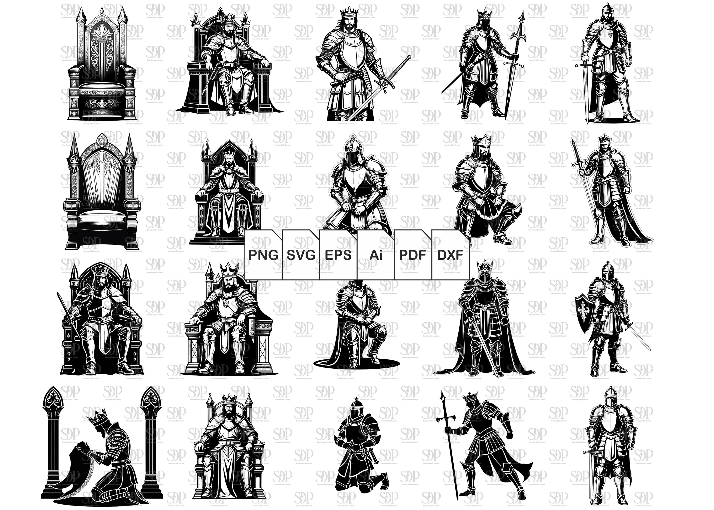 76 Medieval King SVG BUNDLE, Svg Vector File, King Cricut, Vector King ...