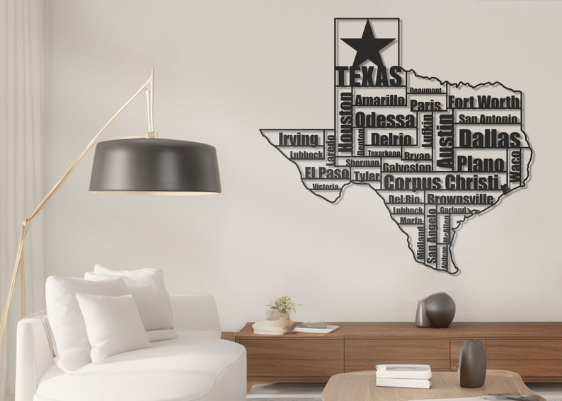 Texas Cities Map: Multi-layered Vector Cut File (SVG, DXF) - Etsy