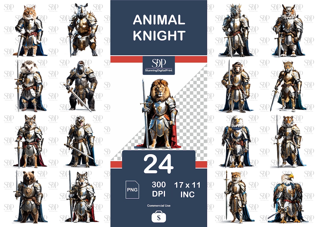 24 Animal Knight Png Bundle,high Quality Png, Crusader Knight Png ...