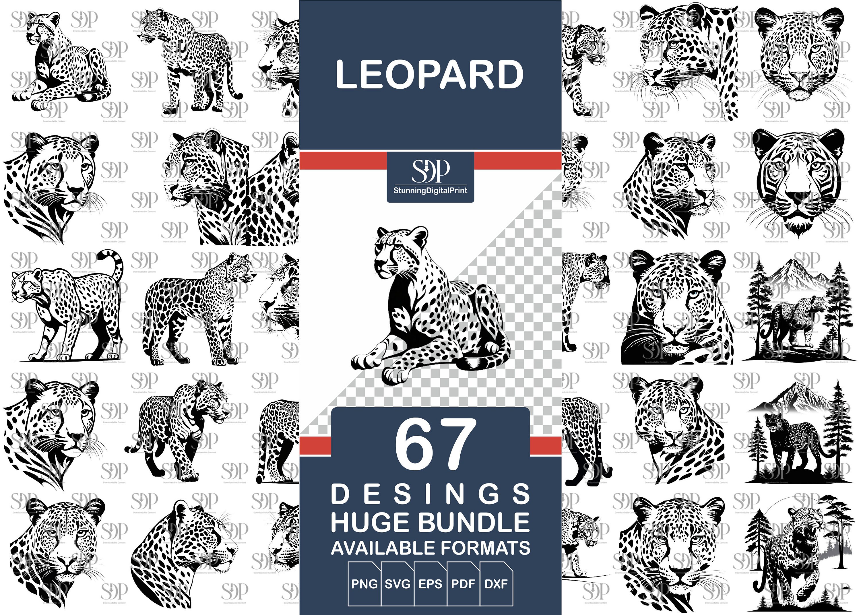 67 Leopard SVG BUNDLE, Leopard Vector, Leopard Cricut, Animal Svg ...