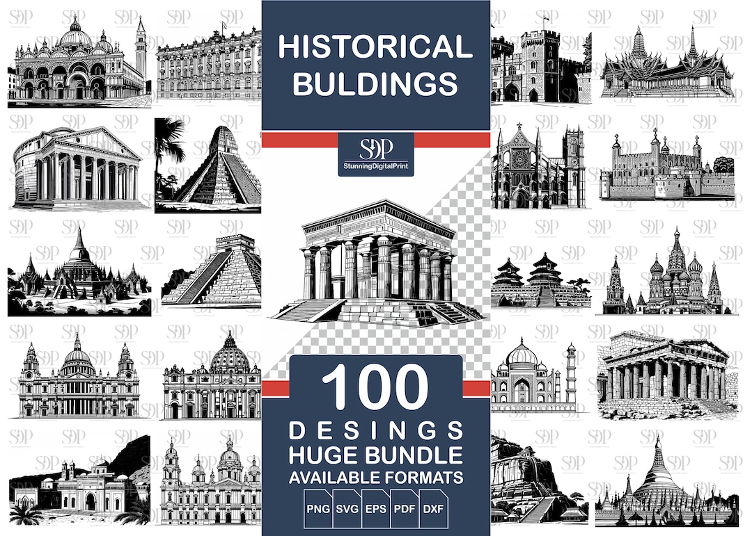 100 Ancient Temple Svg, Ancient Svg, Historical Buildings Svg, Vector ...