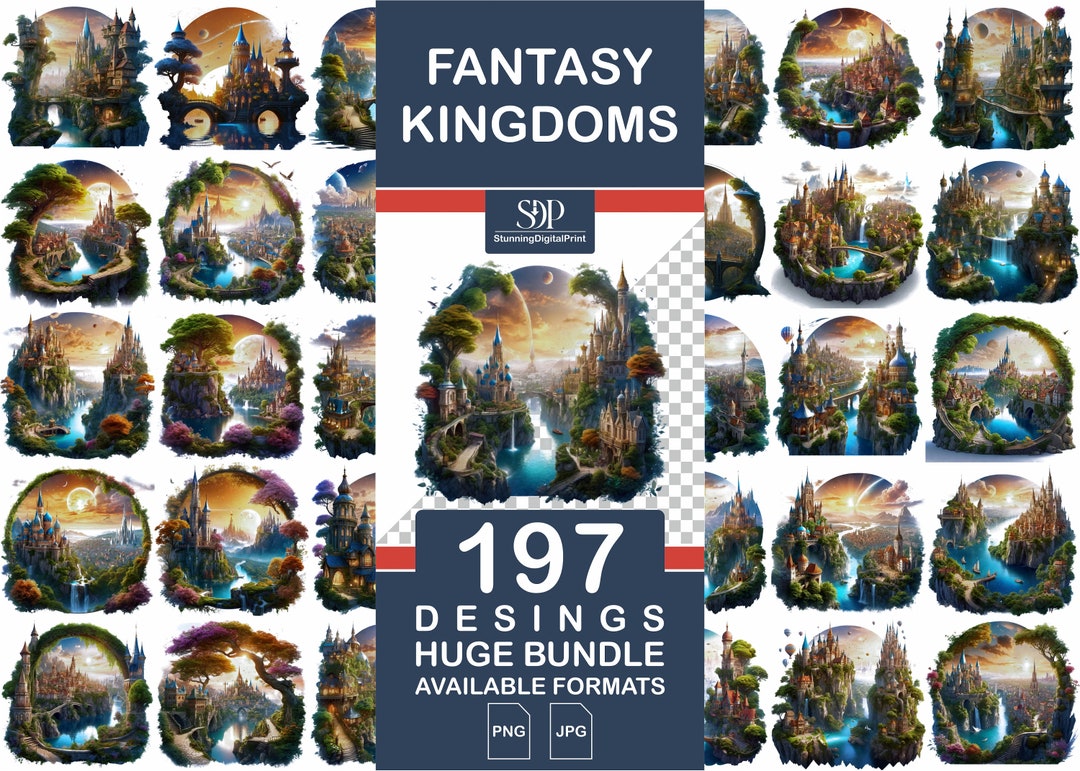 197 Fairy Tale Kingdom ,fantasy Clipart Collection Bundle,watercolor ...