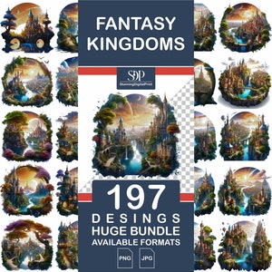197 Fairy Tale Kingdom ,fantasy Clipart Collection Bundle,watercolor ...