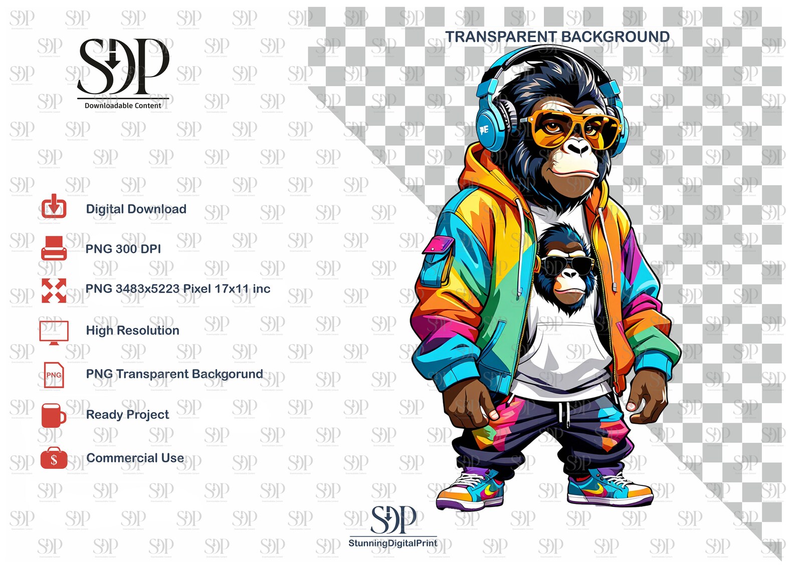 24 Hip Hop Gorilla, Urban Gorilla Png Bundle,gorilla High Quality Png ...