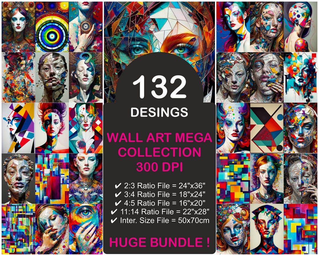 Abstract Wall Art Set of 132 , Mega Bundle ,prints Gallery Wall Set ...