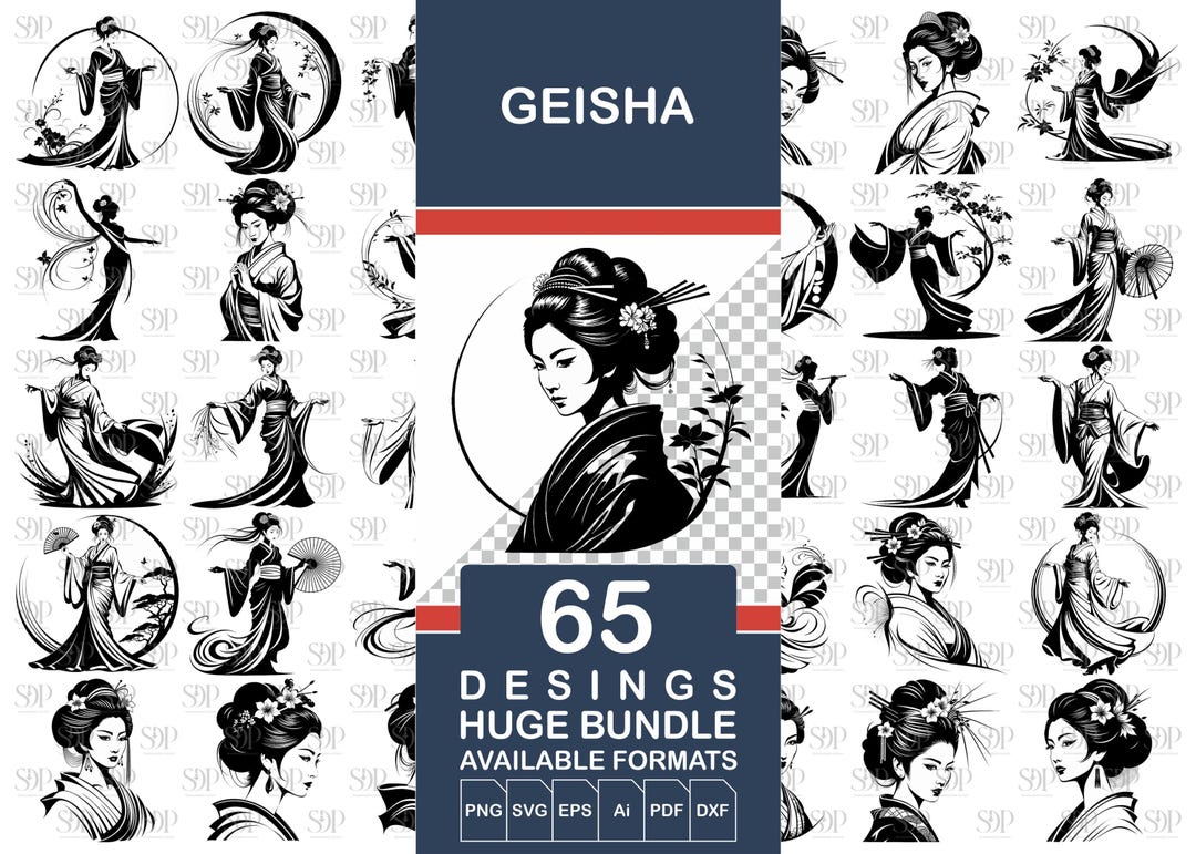 Geisha SVG Clipart Bundle, Vector Graphics (digital Download) - Etsy