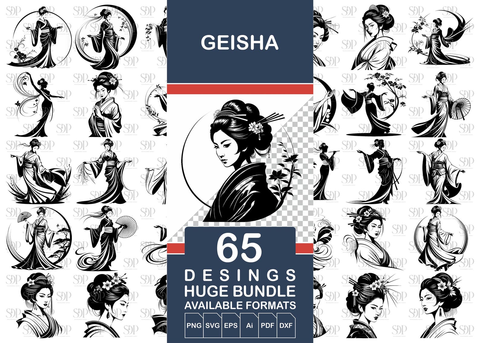 Geisha SVG Clipart Bundle, Vector Graphics (digital Download) - Etsy
