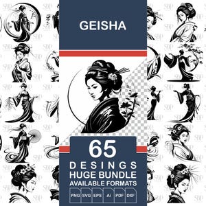 Geisha SVG Clipart Bundle, Vector Graphics (digital Download) - Etsy