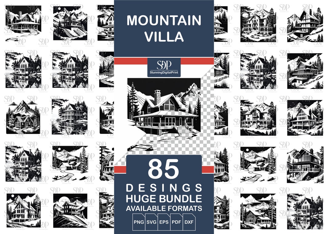 85 Mountain Villa SVG BUNDLE, Vector File,mountain House Svg,mountain ...