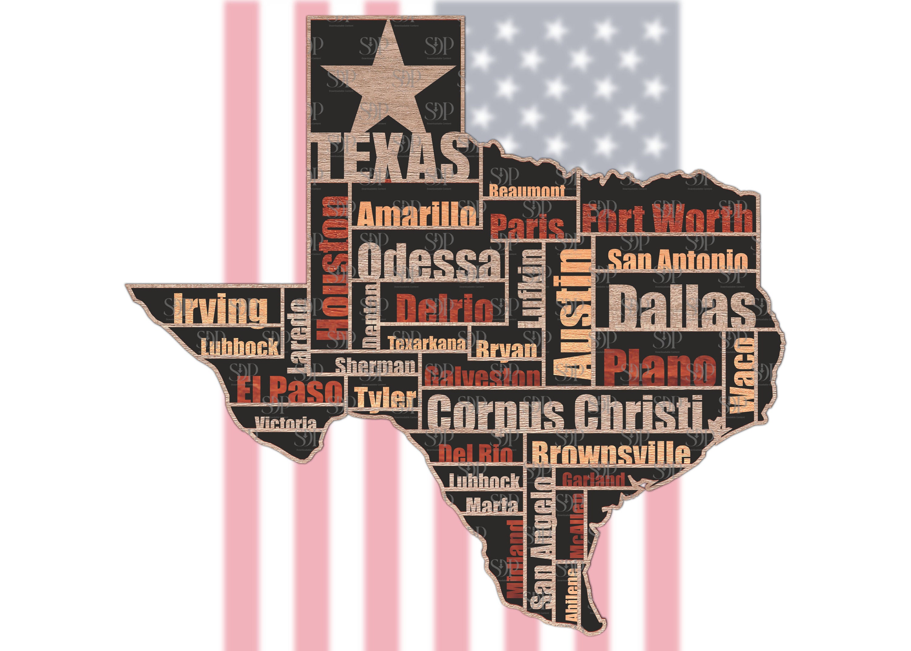 Texas Maps Svg, Texas Vector File,multi Layered Texas, Texas Cut File ...