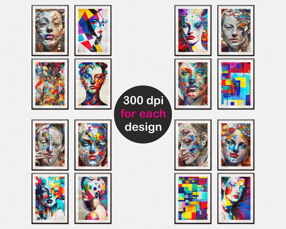 Abstract Wall Art Set of 132 , Mega Bundle ,prints Gallery Wall Set ...