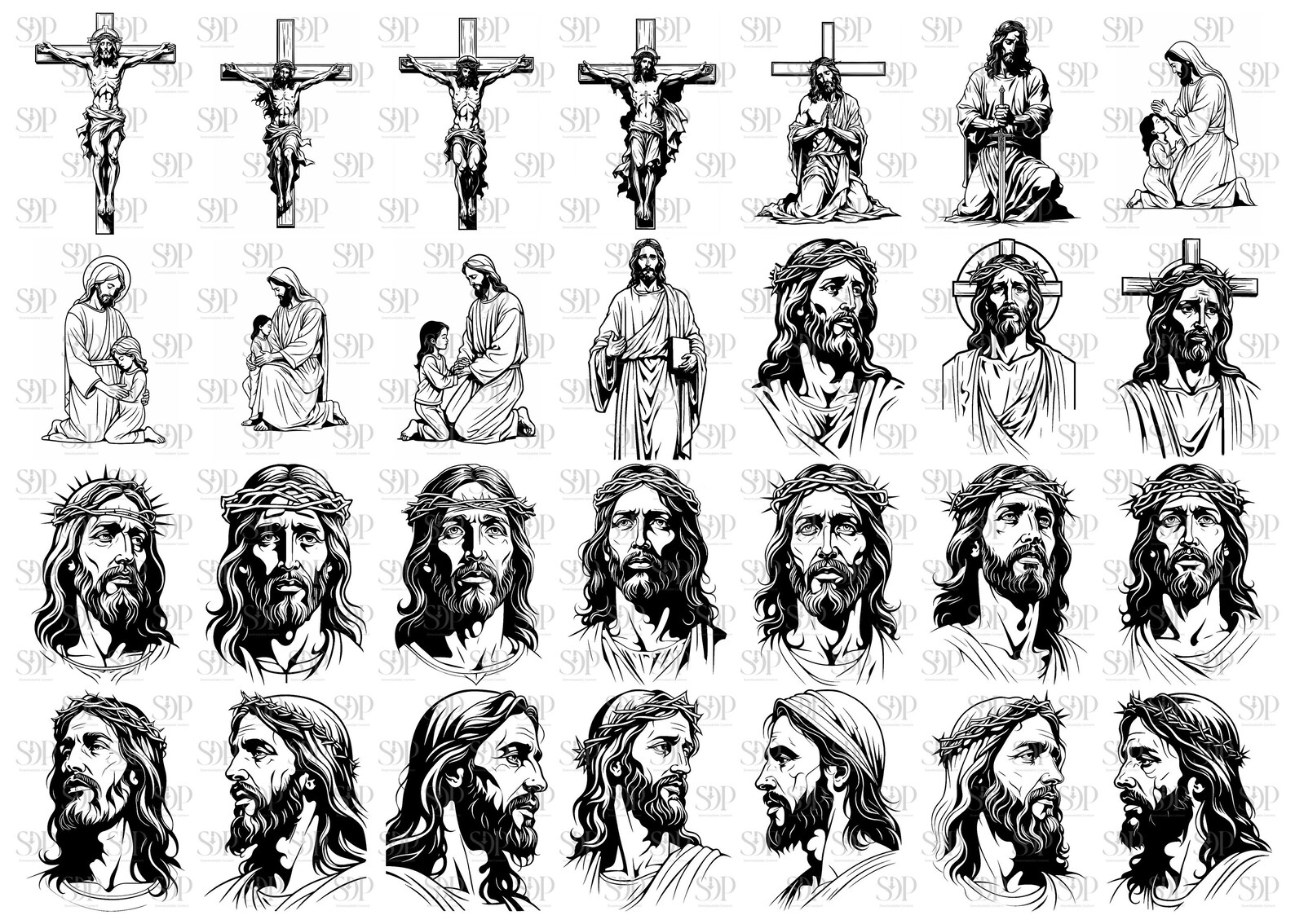 97 Jesus Svg,jesus Svg Bundle,jesus Svg File,jesus Png,jesus Vector ...