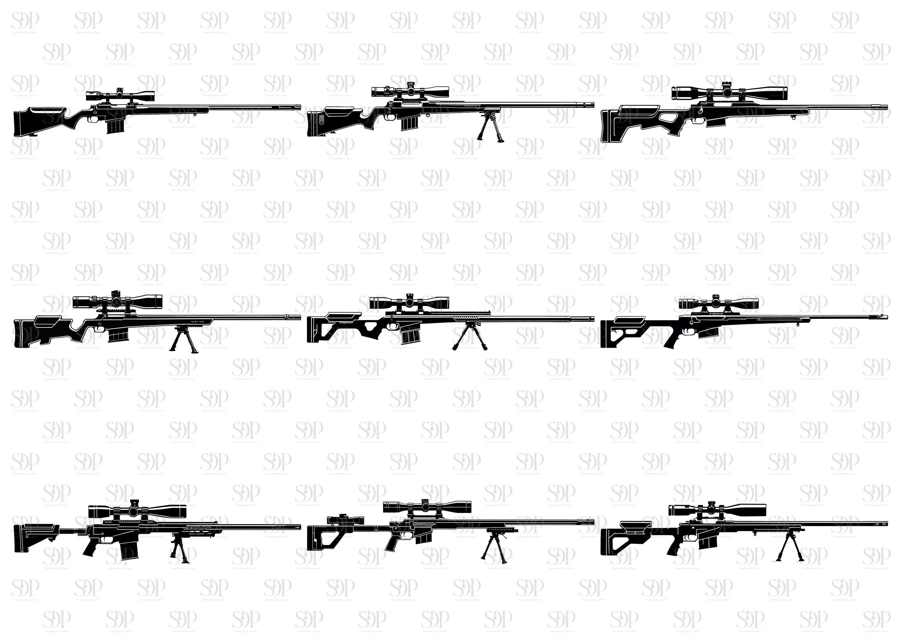 90 Sniper Rifle SVG, BUNDLE Vector File, Rifle Svg, Sniper Gun Clipart ...